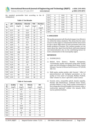 IRJET- Quality Analysis of Water Resources in Chengannur Municipality | PDF