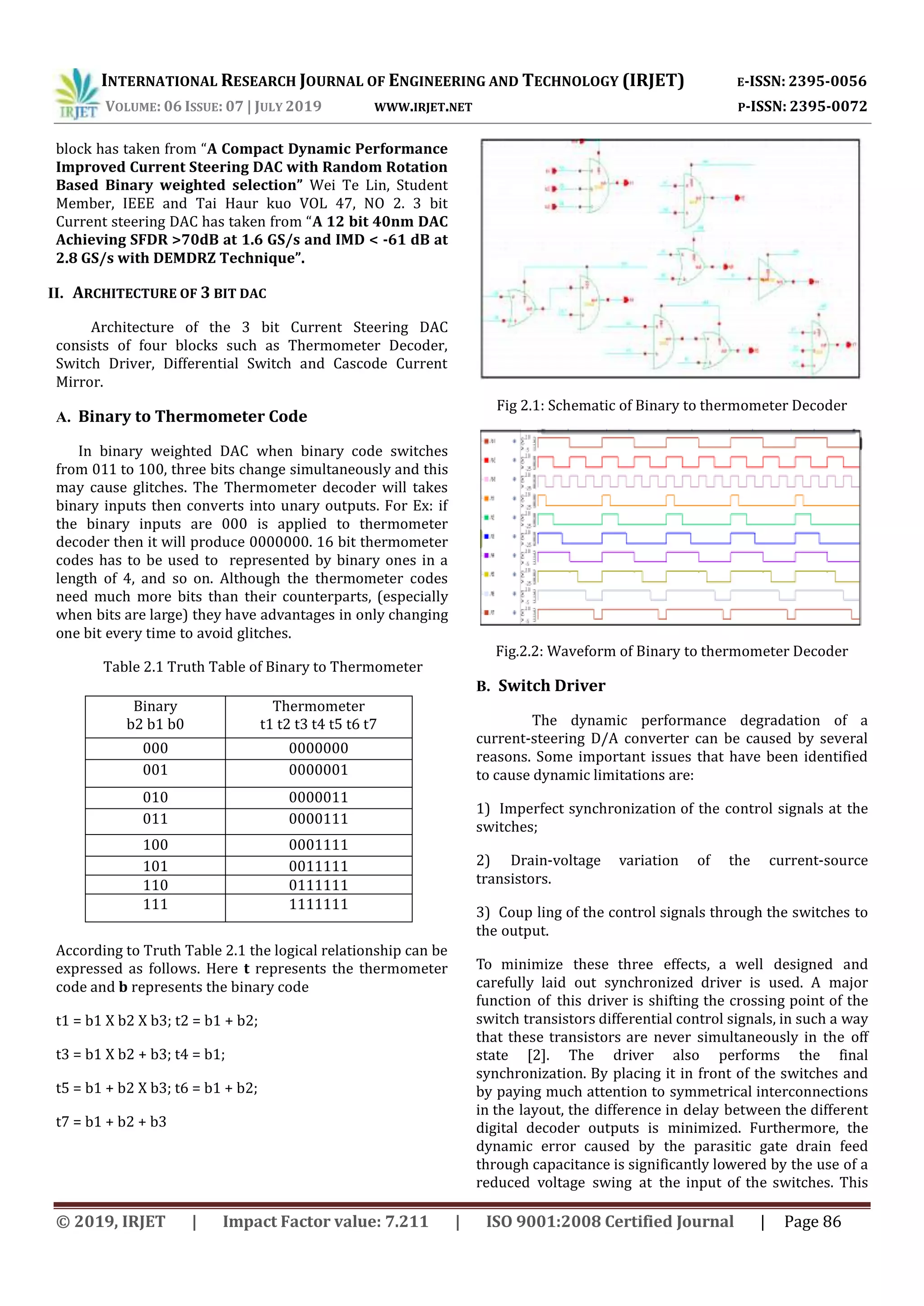 IRJET- Design and Simulation of 12-Bit Current Steering DAC | PDF