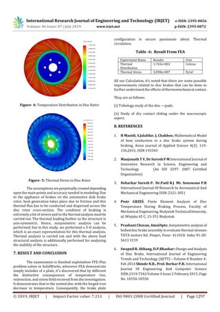 IRJET- Thermal Behavior of Disc Brake Rotor using Finite Element ...