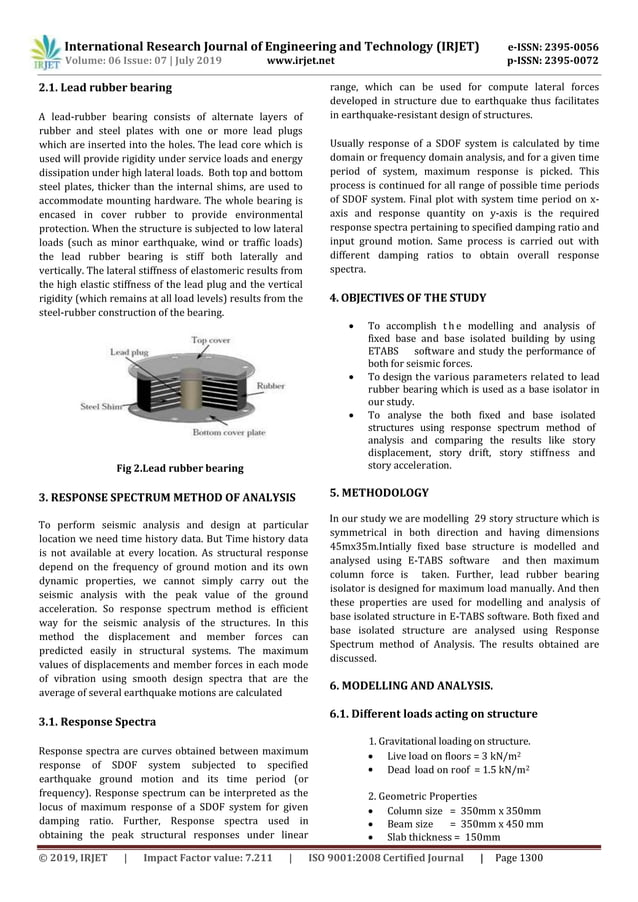 IRJET- Comparative Analysis of Tall Structure with and without Base Isolation using Response ...