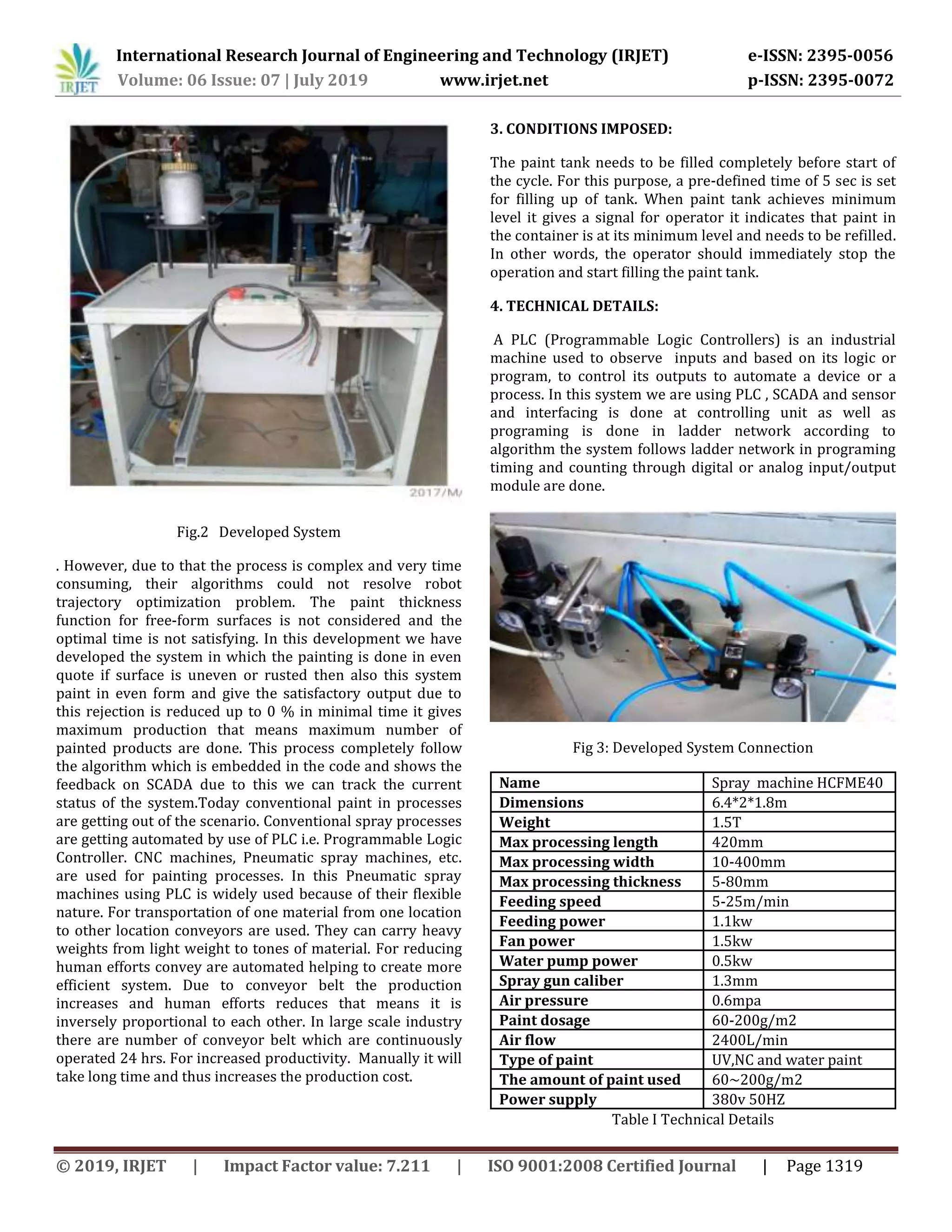 IRJET- Automatic Spray Painting Machine using PLC Operated Pneumatic ...