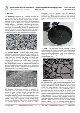 IRJET- Utilization of Reclaimed Asphalt Pavement and Ceramic Waste in ...