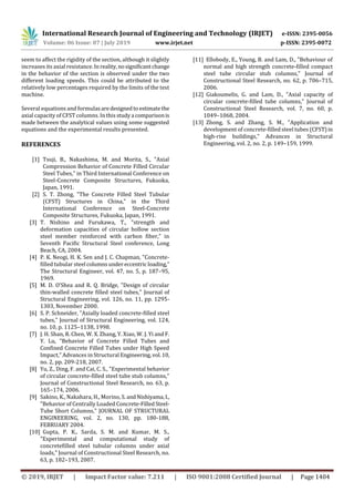 IRJET- Analysis of Recycled Aggregate Concrete Filled Steel Tube (CFST ...