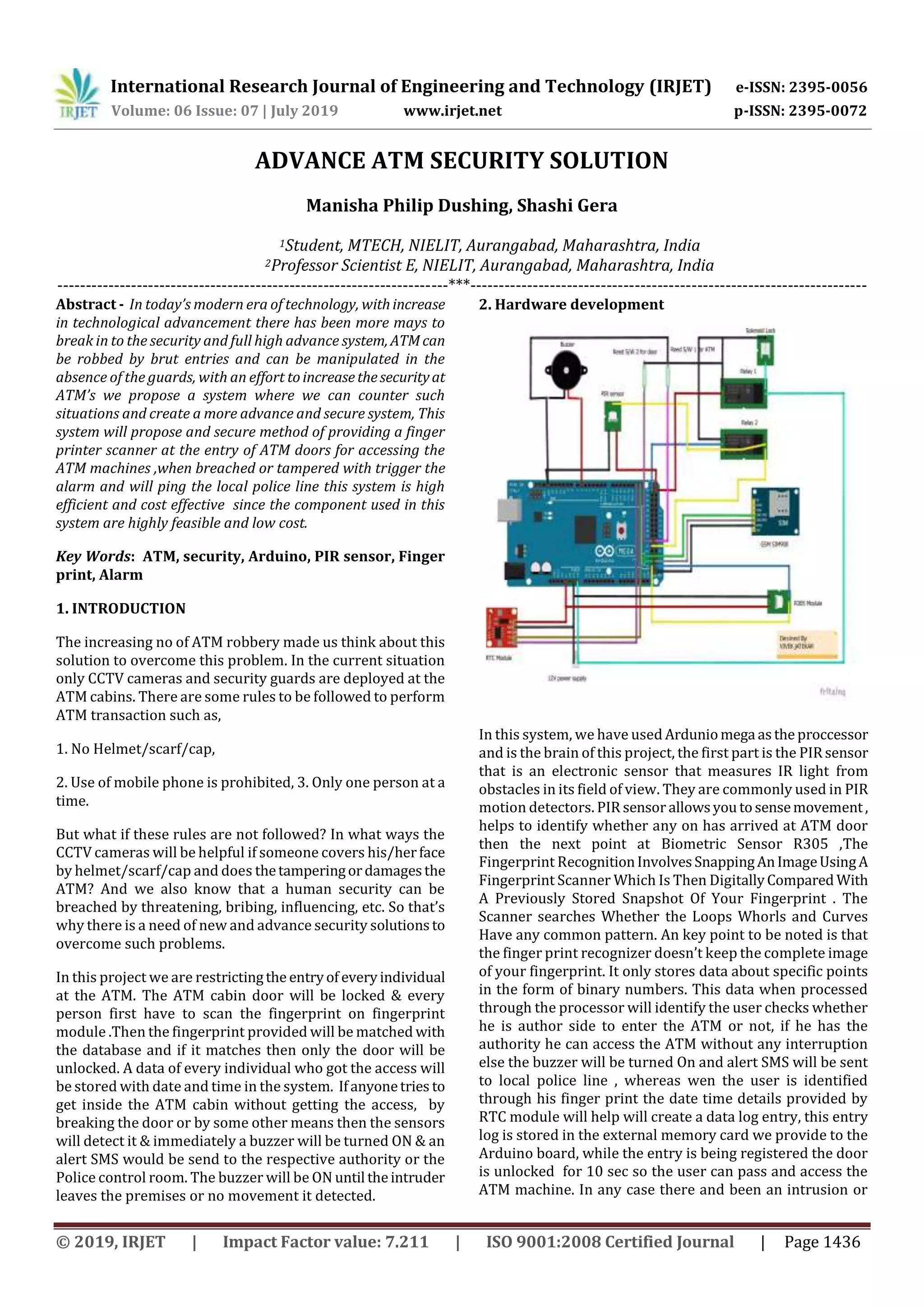 IRJET- Advance ATM Security Solution | PDF