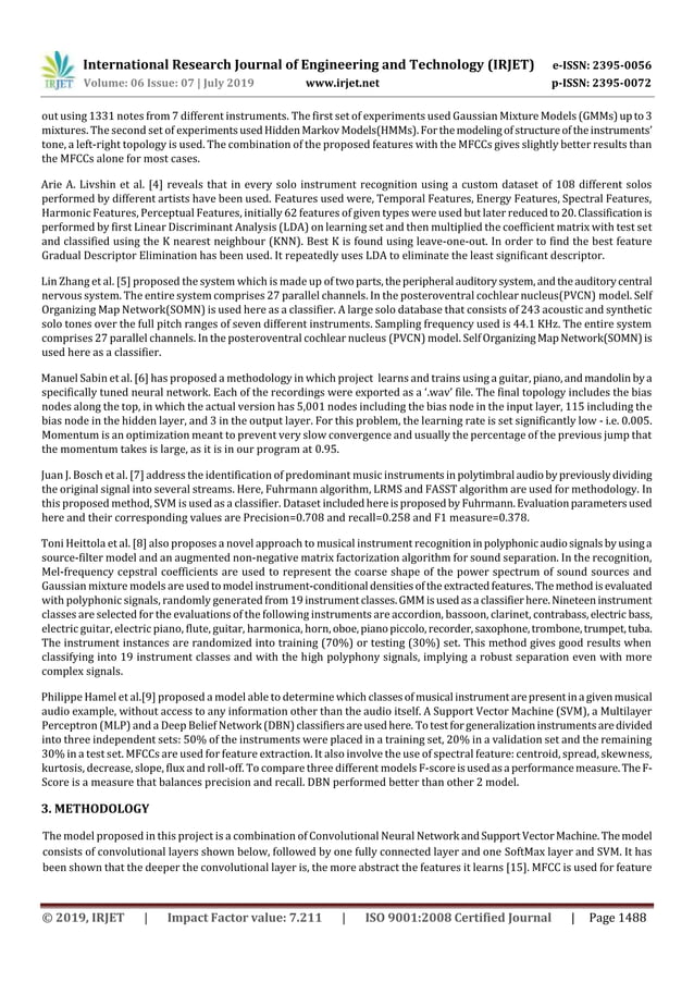 IRJET- Implementing Musical Instrument Recognition using CNN and SVM | PDF | Digital Audio ...