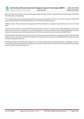 IRJET- Implementing Musical Instrument Recognition using CNN and SVM | PDF