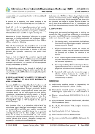 IRJET- Effect of Dumping on Geotechnical Properties of Soil: A Review ...