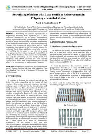 IRJET- Retrofitting of Beams with Glass Textile as Reinforcement in Polypropylene Added Mortar | PDF