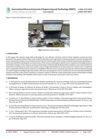 IRJET- Lora based Smart Agriculture Monitoring System | PDF