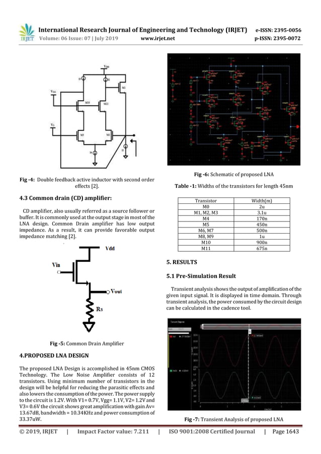 IRJET- Analysis of Low Noise Amplifier using 45nm CMOS Technology | PDF
