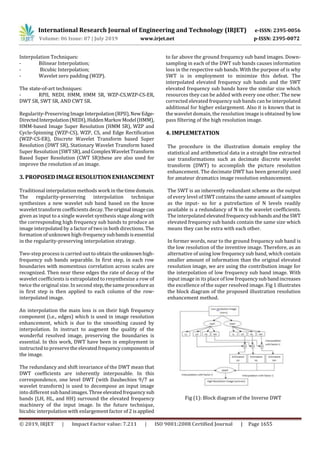 IRJET- Design of Image Resolution Enhancement by using DWT and SWT | PDF