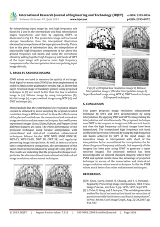 IRJET- Design of Image Resolution Enhancement by using DWT and SWT | PDF