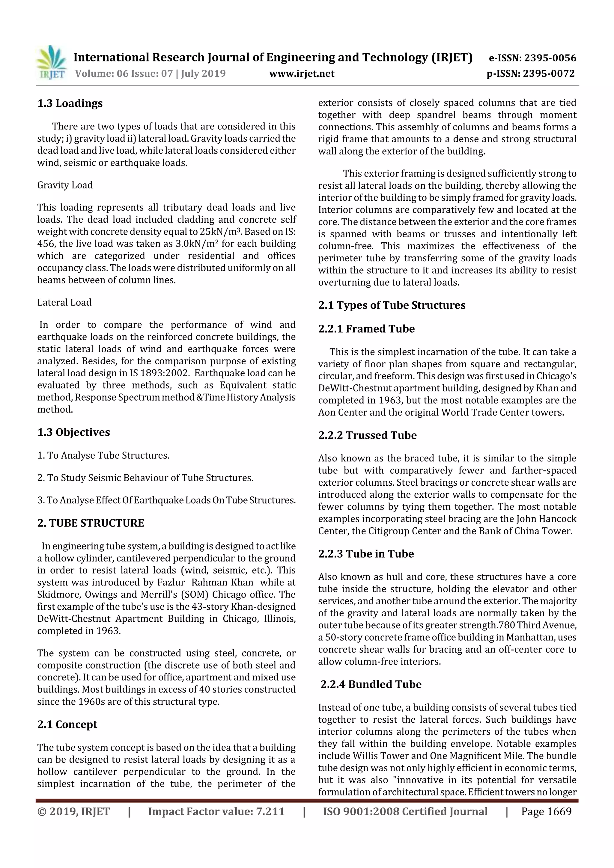IRJET- Comparative Study of Tube in Tube Structure and Frame Tube ...
