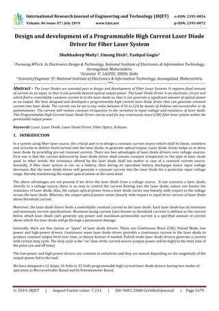IRJET- Design and Development of a Programmable High Current Laser ...