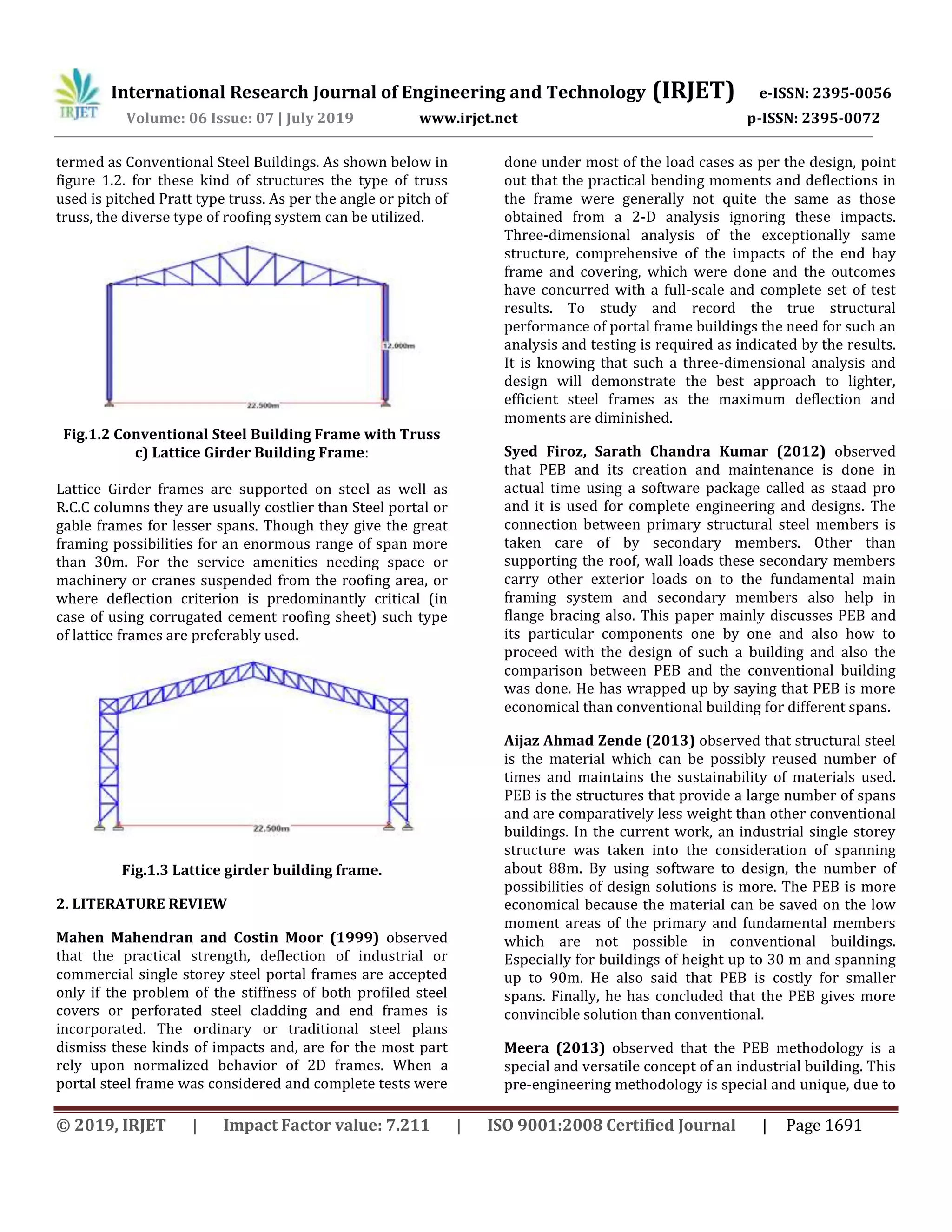 IRJET- Alternative Designs for Gable Industrial Structure | PDF