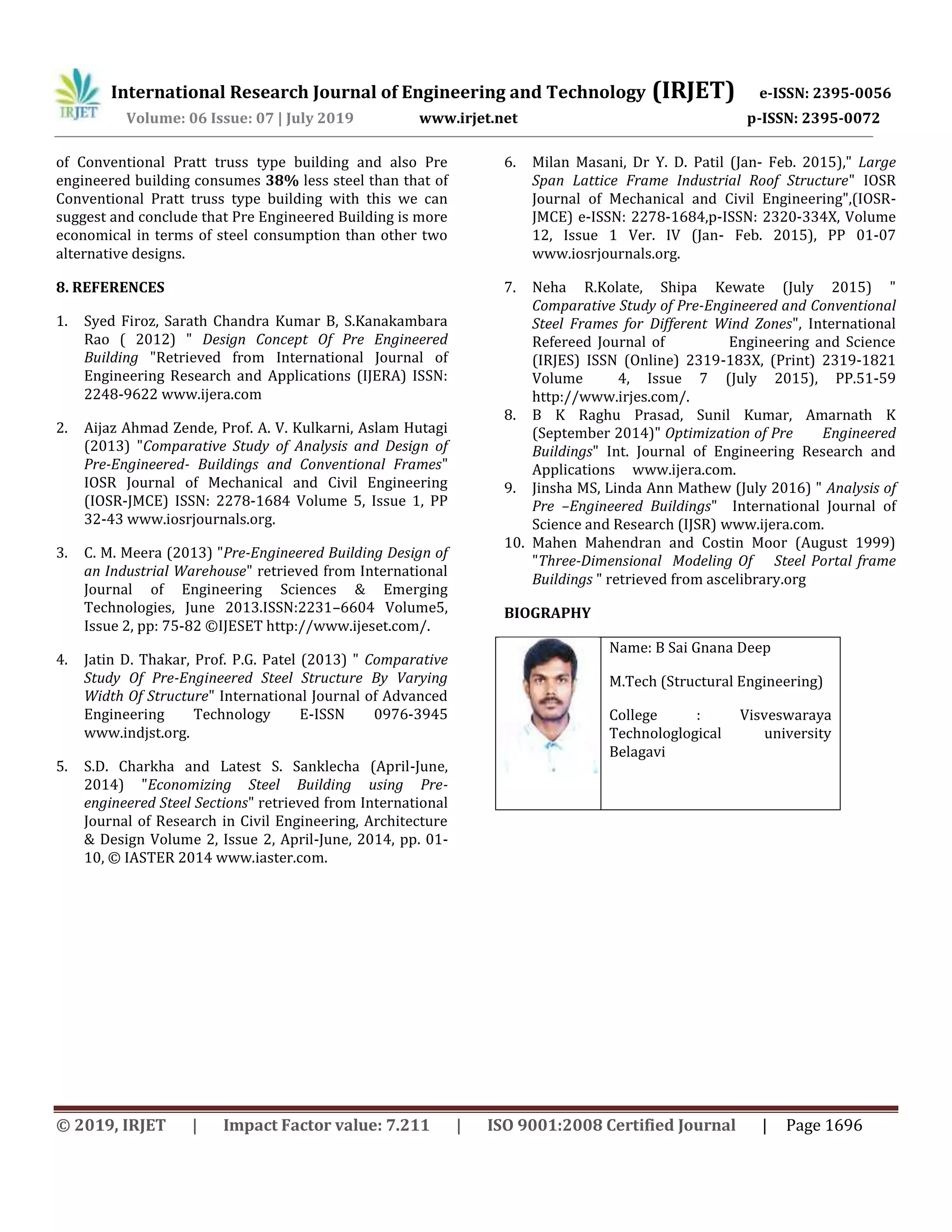 IRJET- Alternative Designs for Gable Industrial Structure | PDF