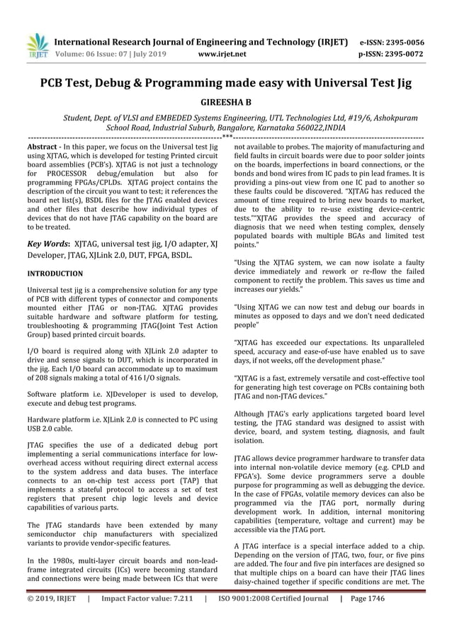 IRJET- PCB Test, Debug & Programming Made Easy with Universal Test Jig ...