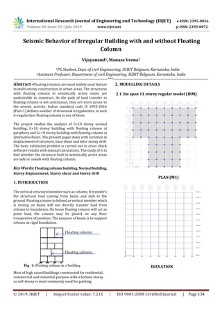 IRJET- Seismic Behavior of Irregular Building with and without Floating Column | PDF