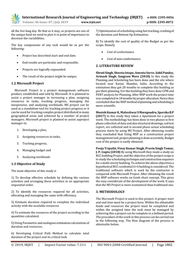 IRJET- Planning and Scheduling for a Multi-Storied Building using MS-Project | PDF ...