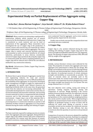 IRJET- Experimental Study on Partial Replacement of Fine Aggregate ...