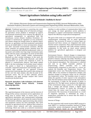 IRJET- Smart Agriculture Solution using Lora and IoT | PDF ...