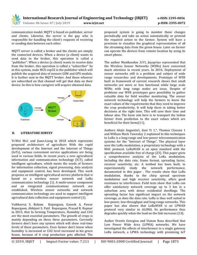 IRJET- Smart Agriculture Solution using Lora and IoT | PDF | Agriculture | Industries