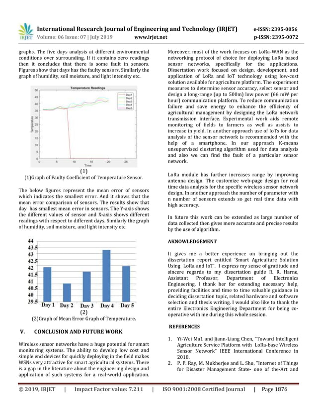 IRJET- Smart Agriculture Solution using Lora and IoT | PDF | Agriculture | Industries