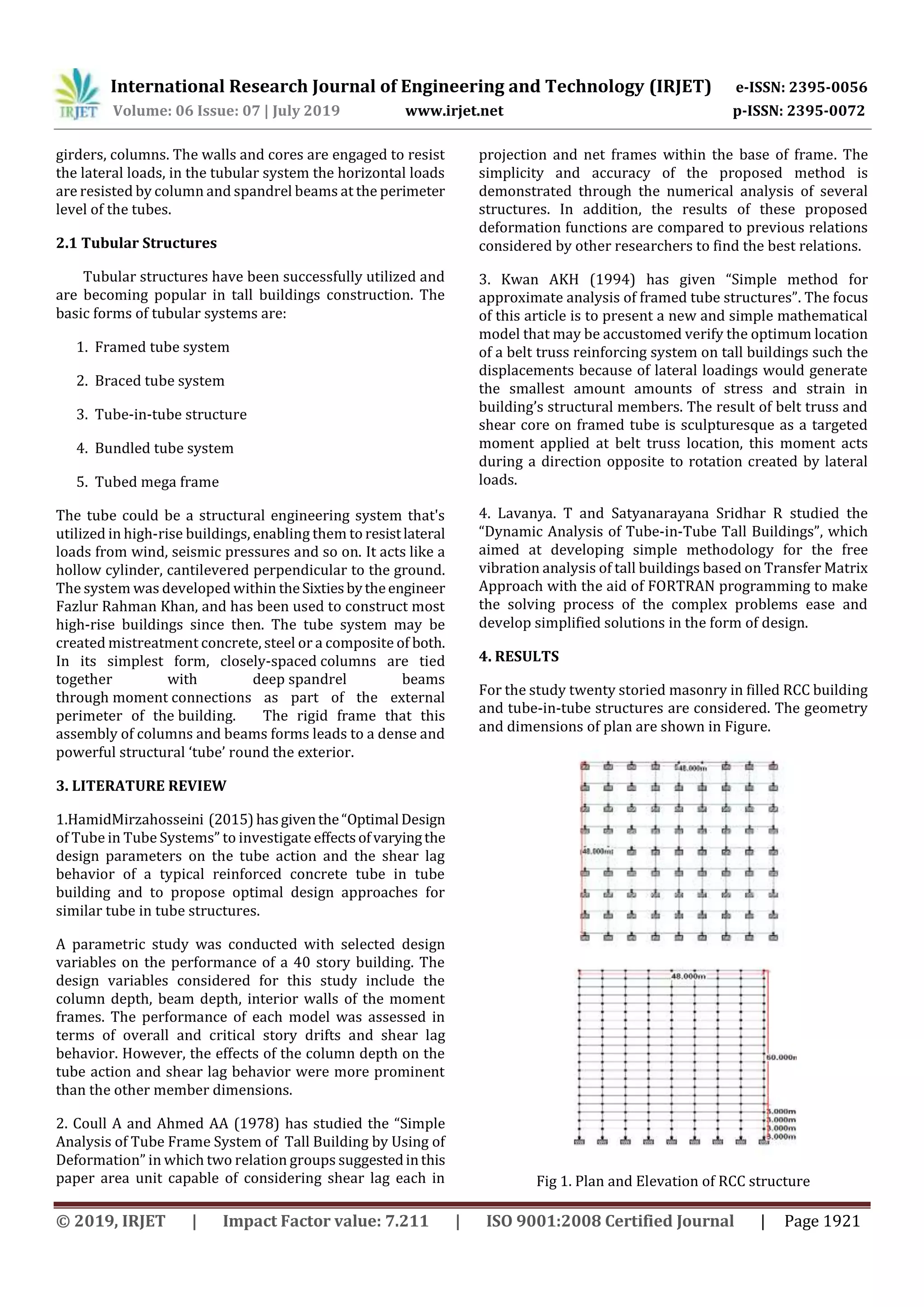 IRJET- Comparative Analysis of RCC Structure and Tube-in-Tube Structure | PDF