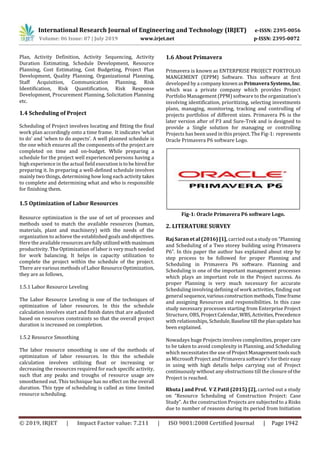 IRJET- Planning, Scheduling, and Optimization of Labor Resources in the Construction of ...