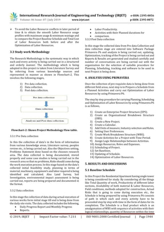 IRJET- Planning, Scheduling, and Optimization of Labor Resources in the Construction of ...