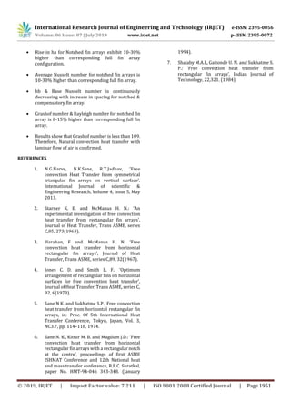IRJET- Natural Convection Heat Transfer from Horizontal Rectangular Fin Array with Stepped ...