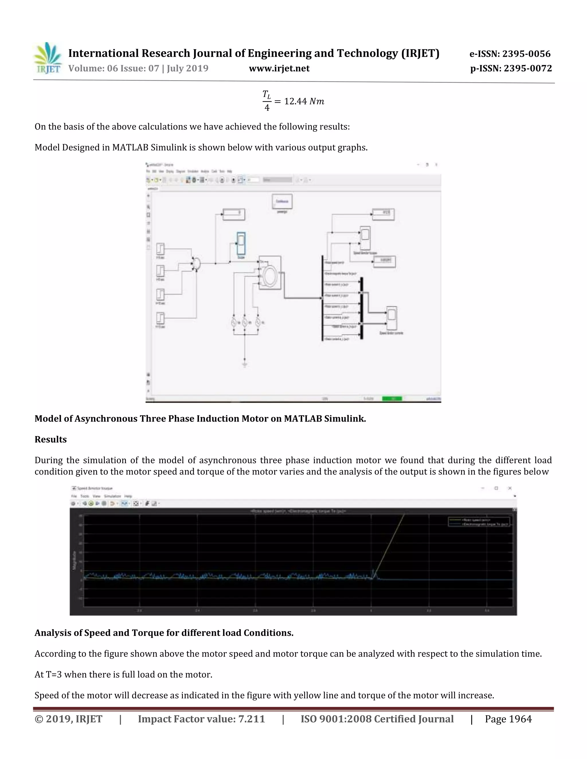 IRJET- Design, Implementation & Analysis of Three Phase Asynchronous Induction Motor using ...