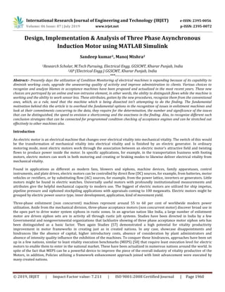 IRJET- Design, Implementation & Analysis of Three Phase Asynchronous Induction Motor using ...