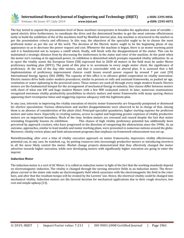 Irjet Design Implementation And Analysis Of Three Phase Asynchronous Induction Motor Using