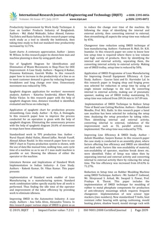 IRJET- Production Line Optimization using Lean Tools: A Case Study of ...