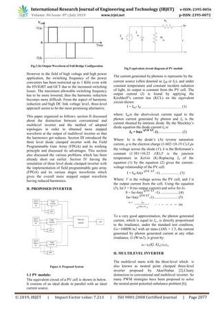 IRJET- FPGA Controlled Three Level Diode Clamped Multilevel Inverter for Solar PV System | PDF