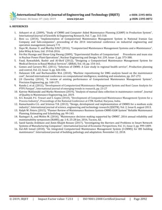 IRJET- A General Framework of Computerized Maintenance Management System for an Automobile ...