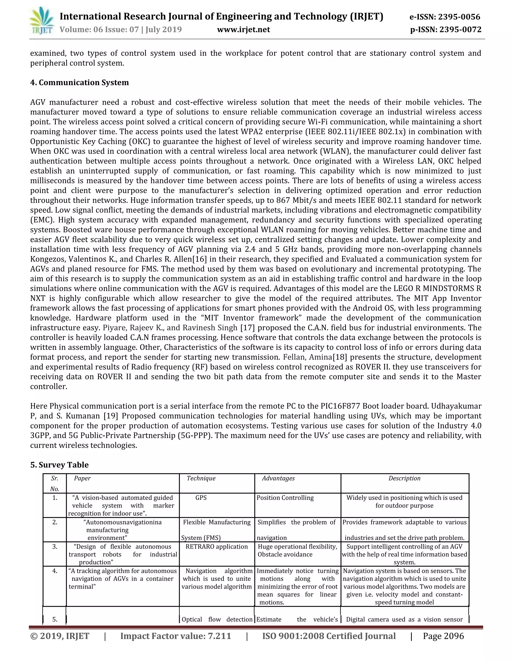 IRJET- Automated Guided Vehicle Design Methodology - A Review | PDF | Auto Navigation Systems ...
