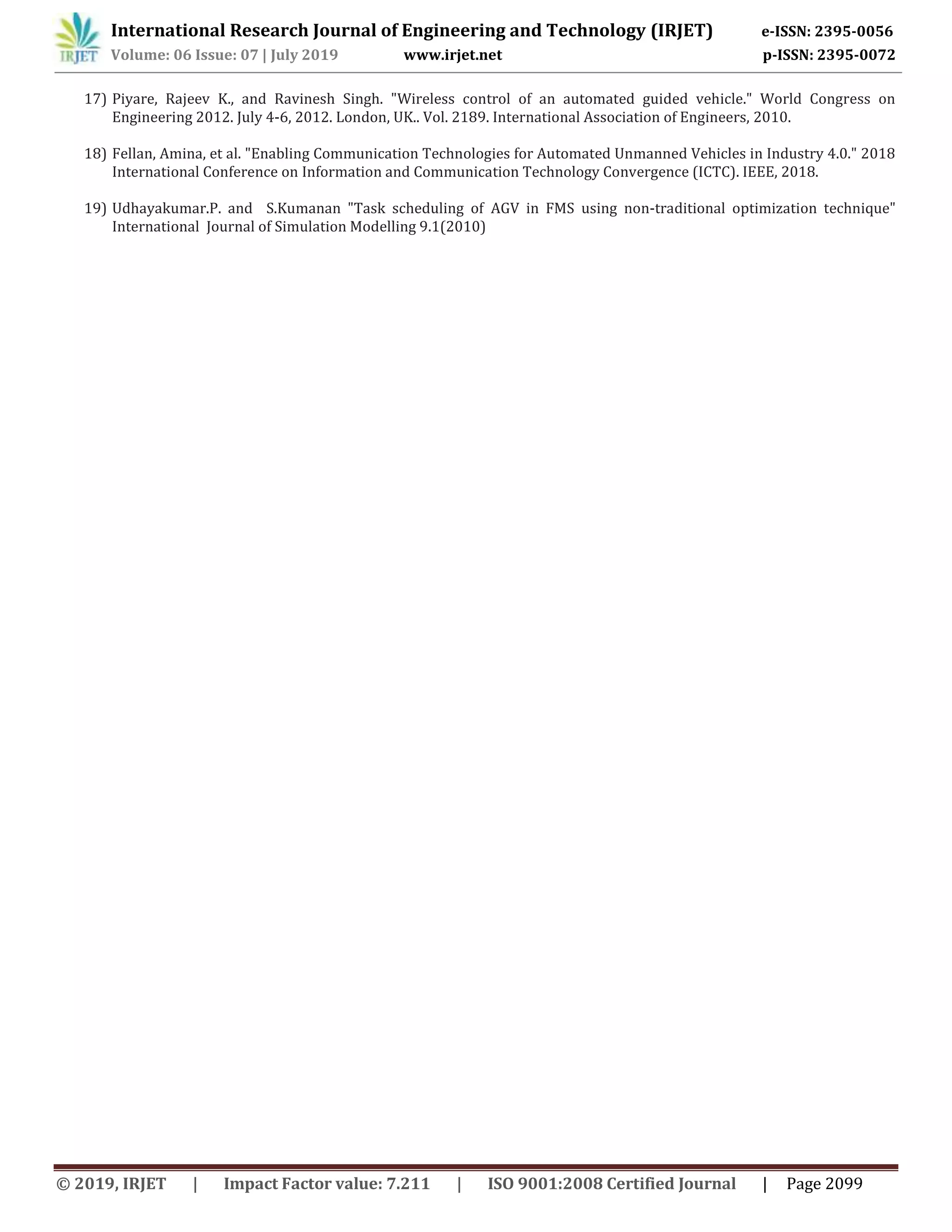 IRJET- Automated Guided Vehicle Design Methodology - A Review | PDF | Auto Navigation Systems ...