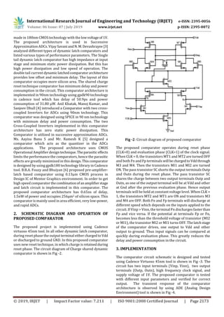 IRJET- Design and Implementation of High Speed, Low Power Charge Shared Reset Method based ...