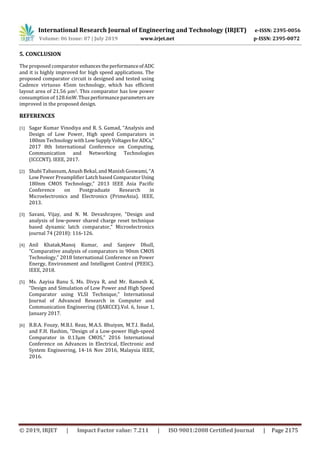 IRJET- Design and Implementation of High Speed, Low Power Charge Shared Reset Method based ...