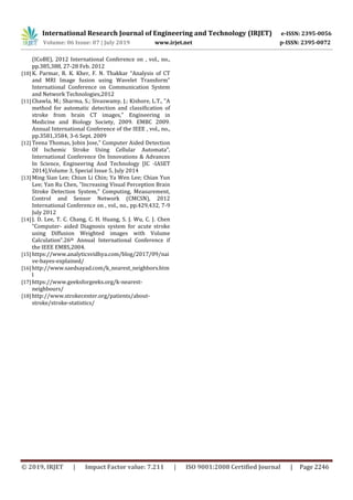 IRJET- Acute Ischemic Stroke Detection and Classification | PDF