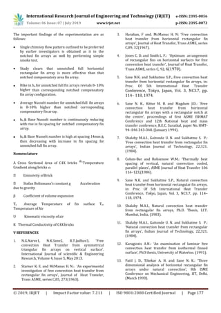 IRJET- Comparison of Free Convection Heat Transfer Performance by using Horizontal Rectangular ...
