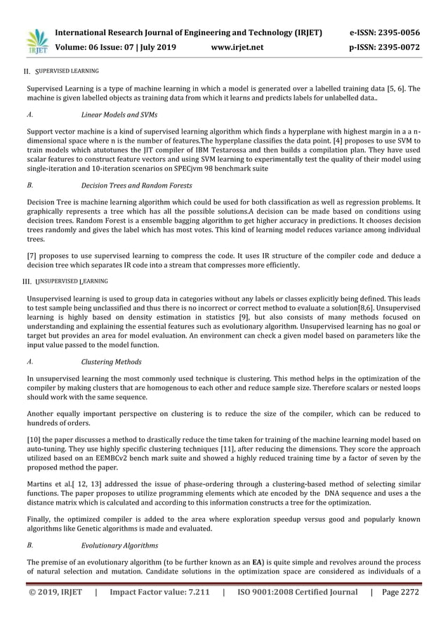 IRJET- Machine Learning Techniques for Code Optimization | PDF