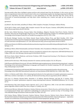 IRJET- Machine Learning Techniques for Code Optimization | PDF