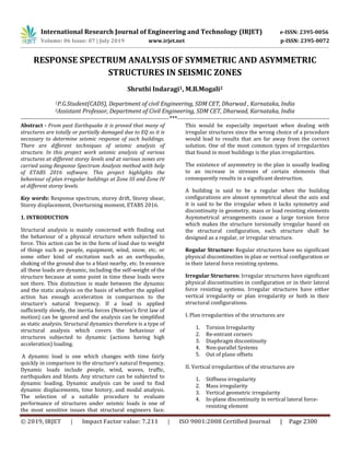 IRJET- Response Spectrum Analysis of Symmetric and Asymmetric Structures in Seismic Zones | PDF ...