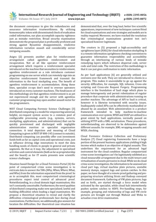 IRJET- SAAS Attacks Defense Mechanisms and Digital Forensic | PDF