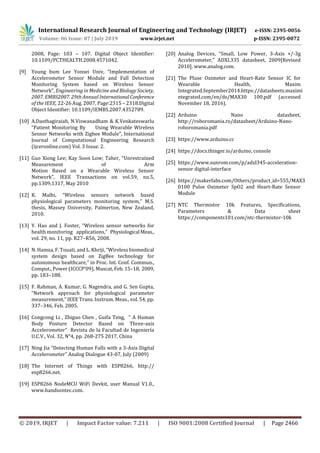 IRJET- IoT based Human Body Parameters Monitoring by using Wearable Wireless Sensor Network | PDF