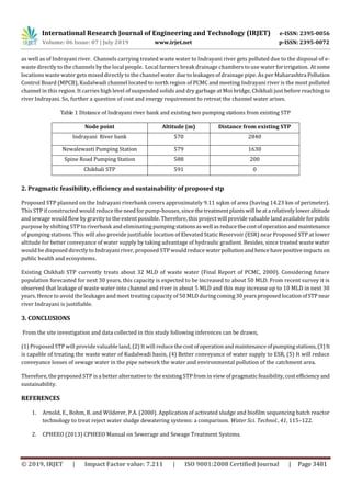 IRJET- A Comparative Study of the Existing and Proposed Sewage Treatment Plant in Kudalwadi ...