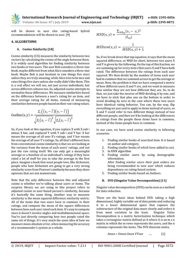 IRJET- Hybrid Book Recommendation System | PDF